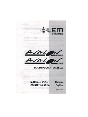 Lem Avalon Series/Flex Loudspeaker System Manuale In Inglese E Italiano ...